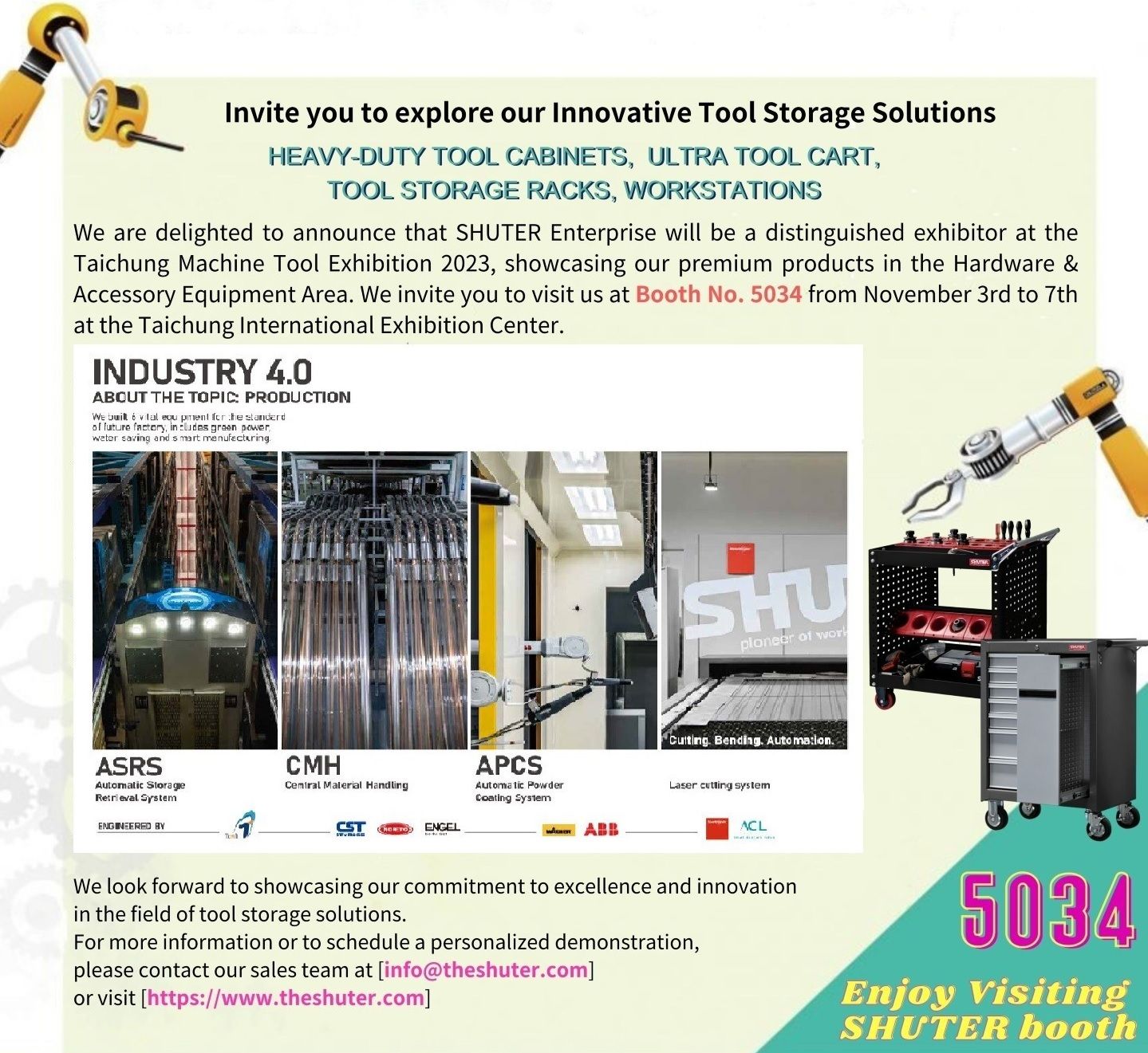 SHUTER (Booth: 5034) attend 2023 TMTE During Nov.03-07 | Industrial ...