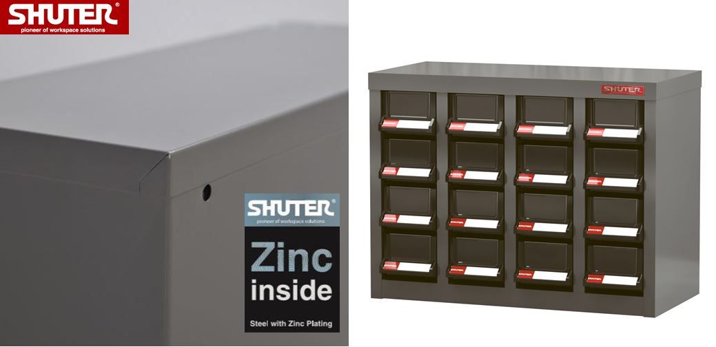 Metal Storage Parts Cabinet for Industrial Workspaces - 16 Drawers in 4 ...