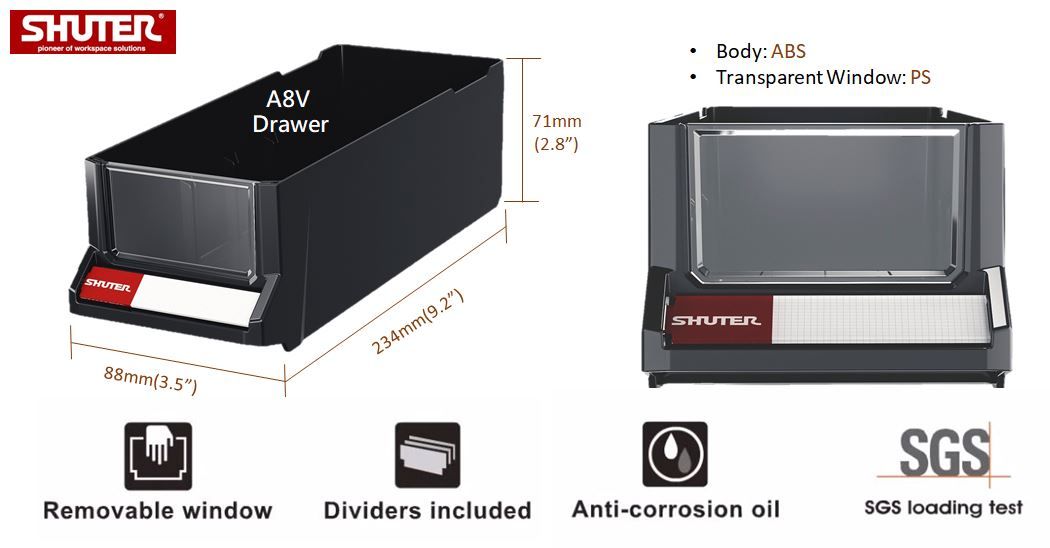Metal Storage Parts Cabinet for Industrial Workspaces - 20 Drawers in 5 ...