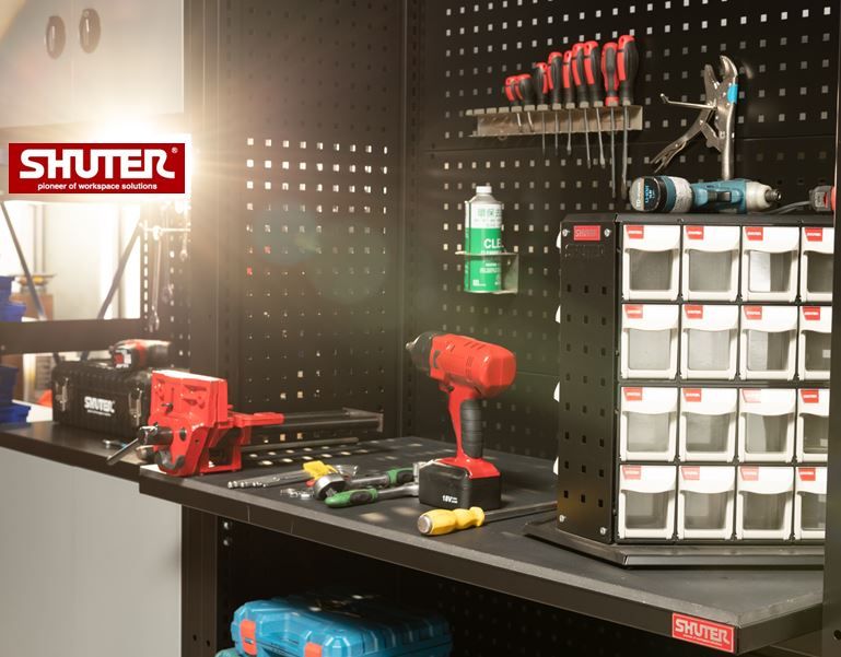 Metal Garage Cabinets and Shelving Unit for Modular Workstation ...