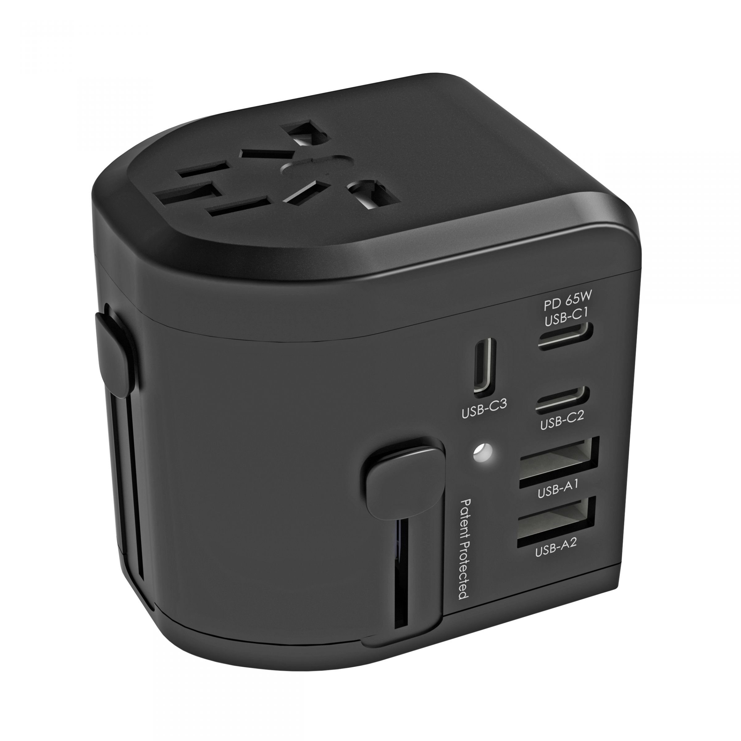 75W PD Universal Travel Adapter, GaN technology with US/UK/EU/AU Plugs ...