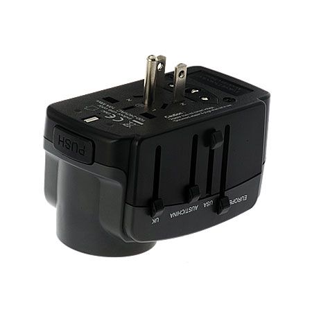 Worldwide Earthed Adaptor With 2.1A Twin USB for European Travellers ...