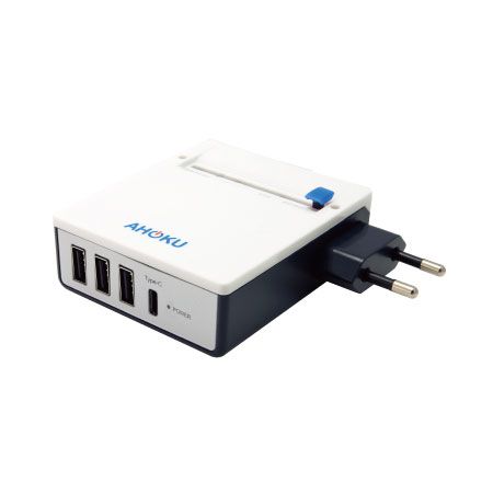 20W Type C Slim Travel Adapter with 4-USB Charging Ports - Slim Type C ...