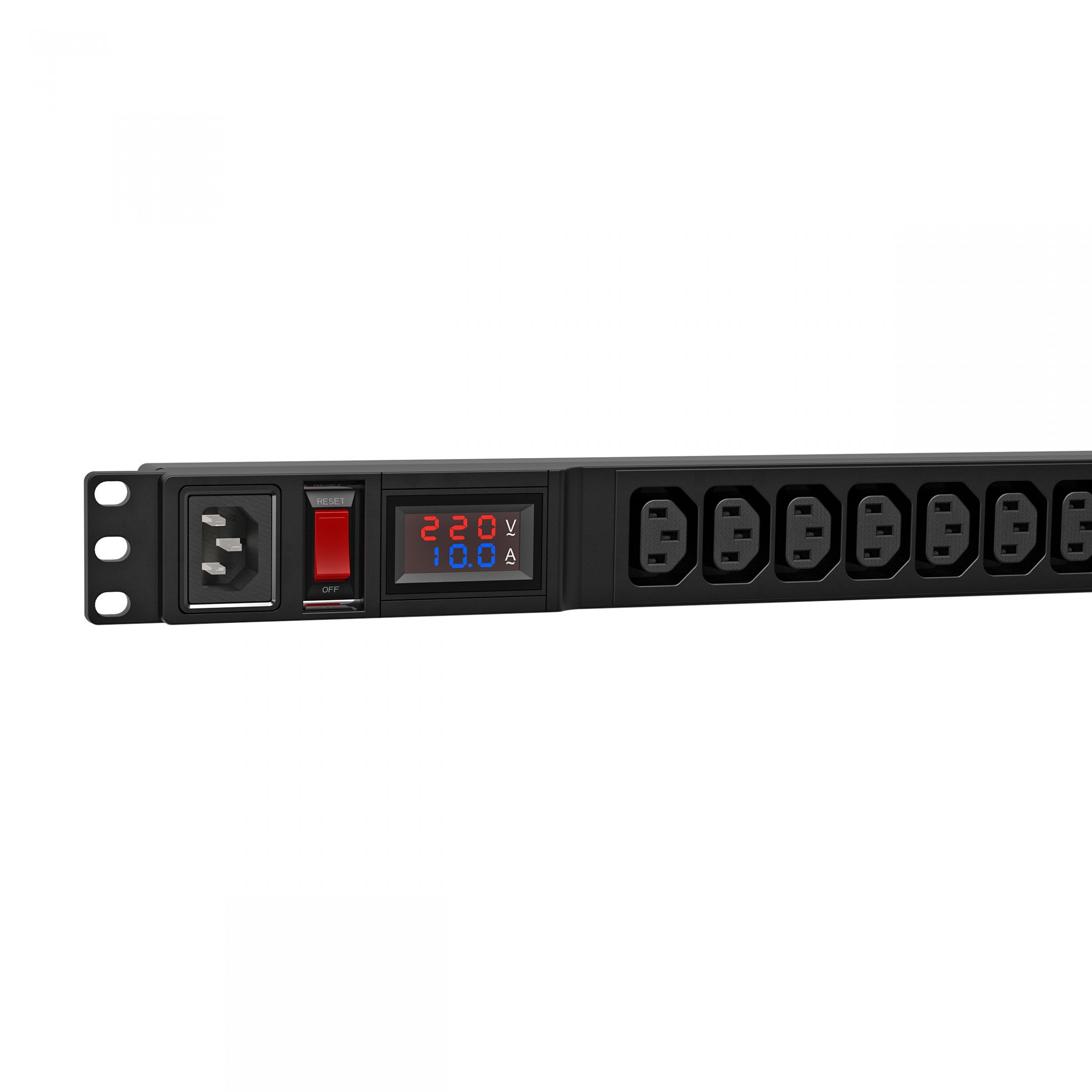 12 x C13, C14 Inlet, 1U Horizontal Metered PDU, Circuit Breaker ...