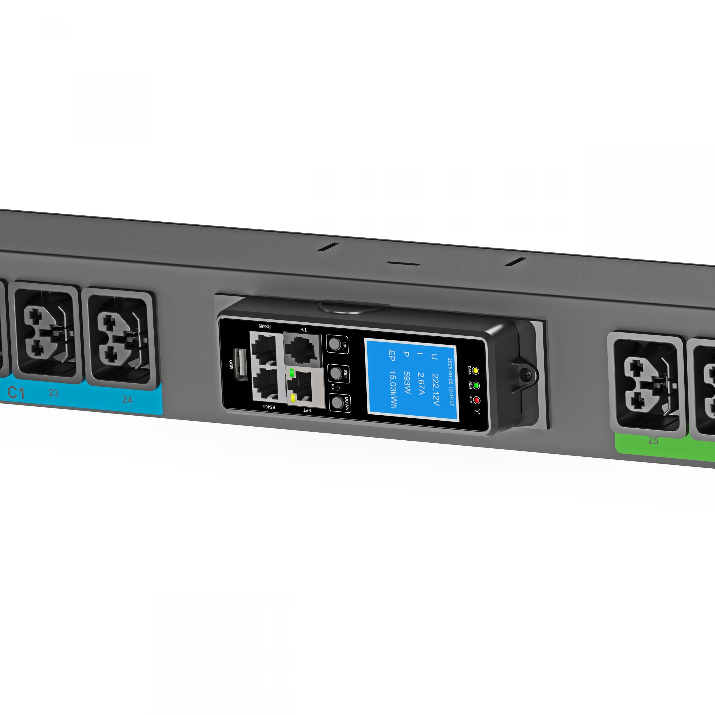 63A Smart PDU with 24/30/36 IEC Outlets Network-Grade Remote Power Management - IEC Socket Rack ...