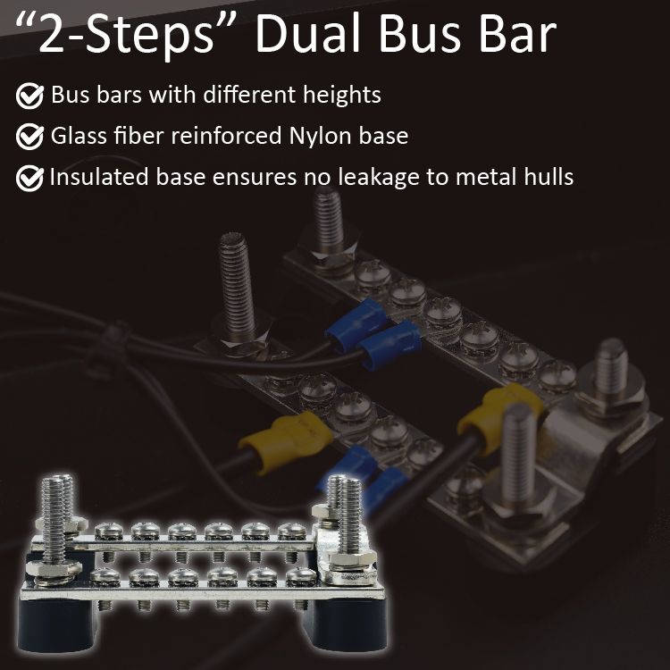 “2-Steps” Dual Bus Bar | Marine Toggle Switch Panels, Fuses, Circuit ...
