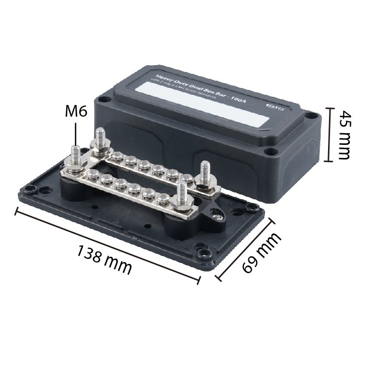 Heavy Duty Dual Bus Bar Box | Marine Toggle Switch Panels, Fuses ...