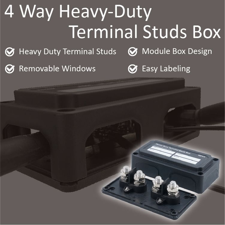 4 Way Heavy-Duty Terminal Studs Box | Marine Toggle Switch Panels ...