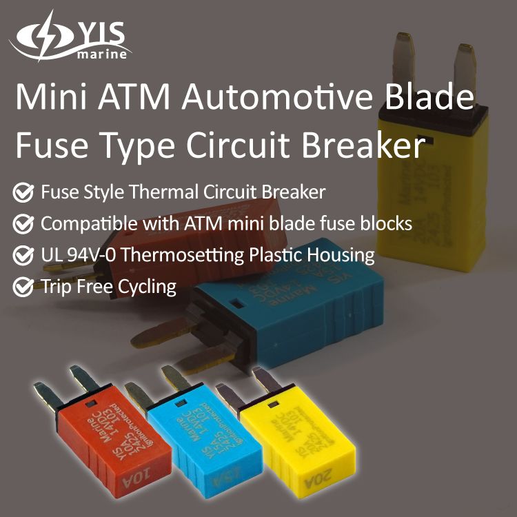 Mini ATM Automotive Blade Fuse Type Circuit Breaker | Marine Toggle ...