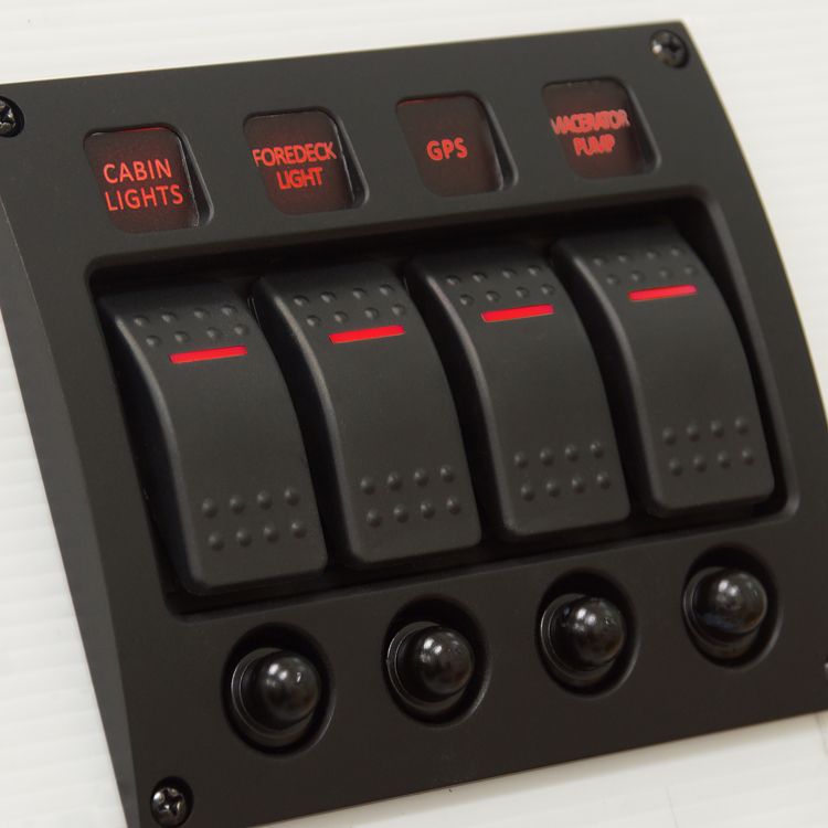 6P Curved Water-resistant Switch Panel | Marine Toggle Switch Panels ...