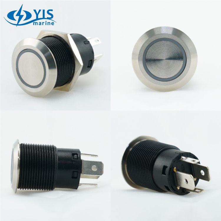 DC 12V 24V High Current 19mm Stainless Steel LED Push Button Switch ...