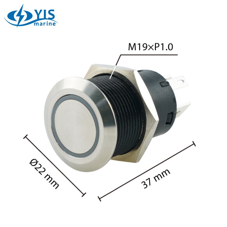 DC 12V 24V High Current 19mm Stainless Steel LED Push Button Switch ...