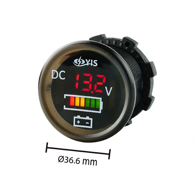DC 12V / 24V Waterproof Voltage Meter with Battery Level Display ...