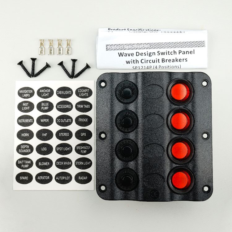 4P Wave Design Switch Panel | Marine Toggle Switch Panels, Fuses ...