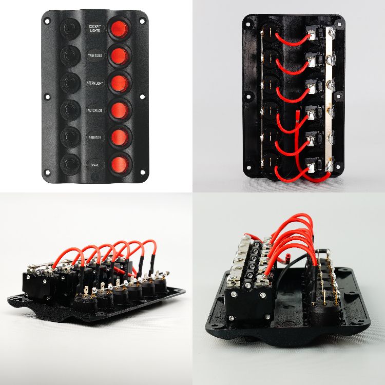 6P Wave Design Switch Panel | Marine Toggle Switch Panels, Fuses ...