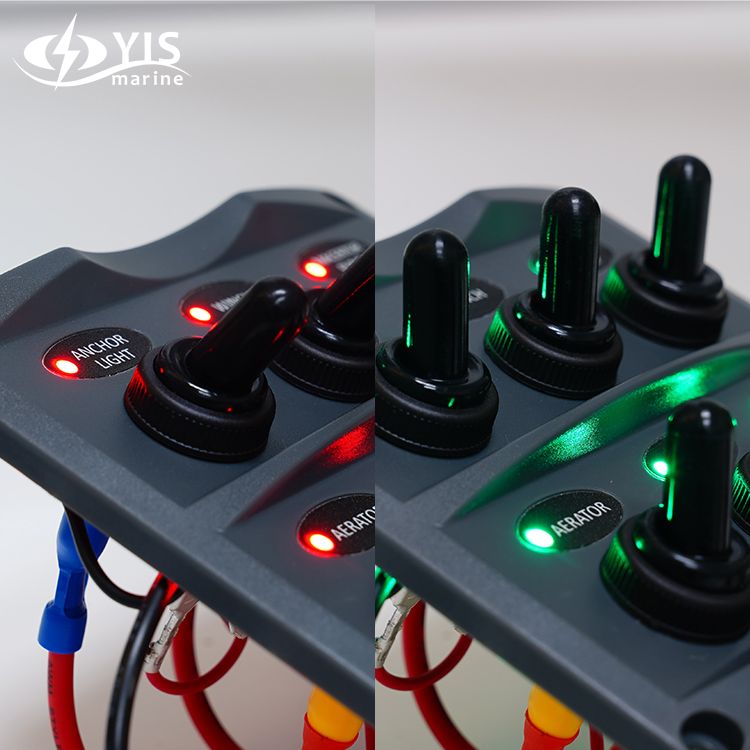 6P Toggle Switch Panel with Dual LED Color Version | Marine Toggle ...
