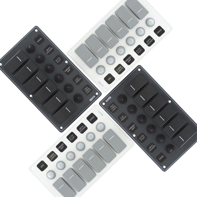6P Aluminum Water-resistant Switch Panel | Marine Toggle Switch Panels ...