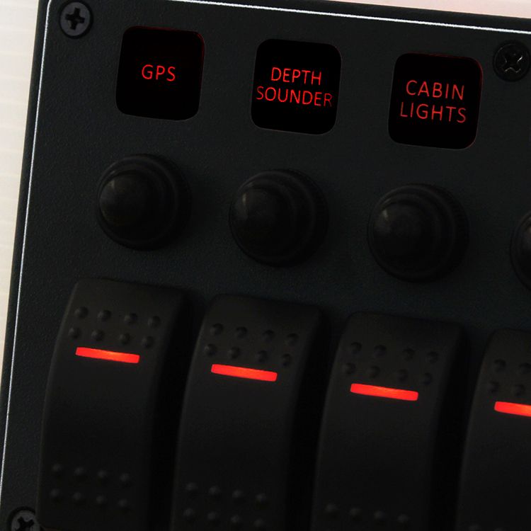 6P Aluminum Water-resistant Switch Panel | Marine Toggle Switch Panels ...