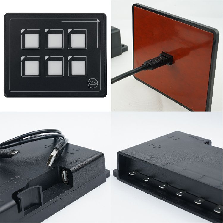 DC 12V 24V 6 Gang Digital Smart Switch Panel with App Waterproof IP67 ...