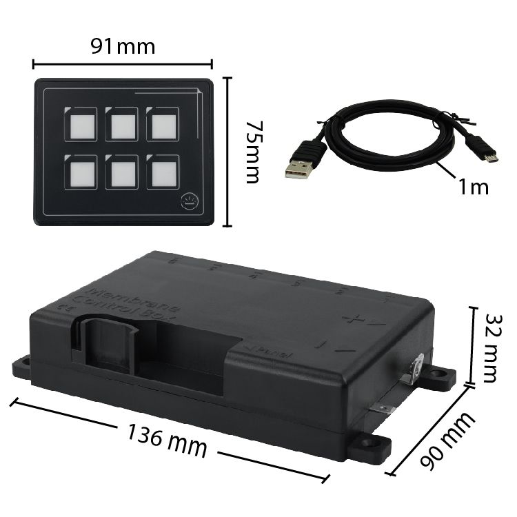 DC 12V 24V 6 Gang Digital Smart Switch Panel with App Waterproof IP67 ...