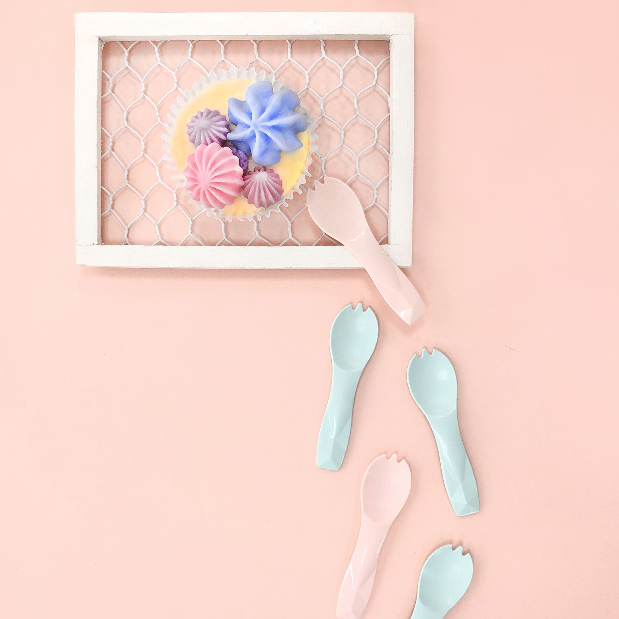 8 cm ECO Friendly Frozen Spoon with Spork Design - PLA Ice Cream Spoon ...