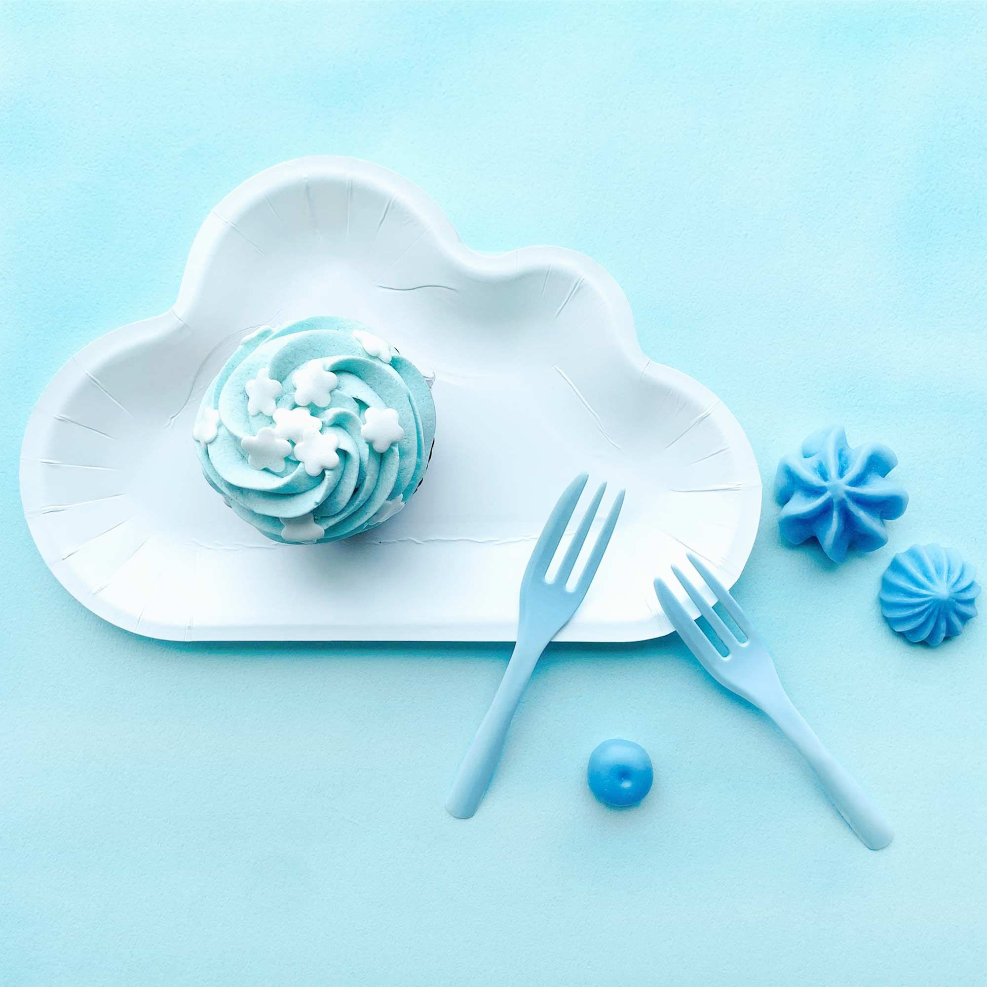 Party Plate With Cloud Shape - White Color Cute Cake Plate | Made in ...