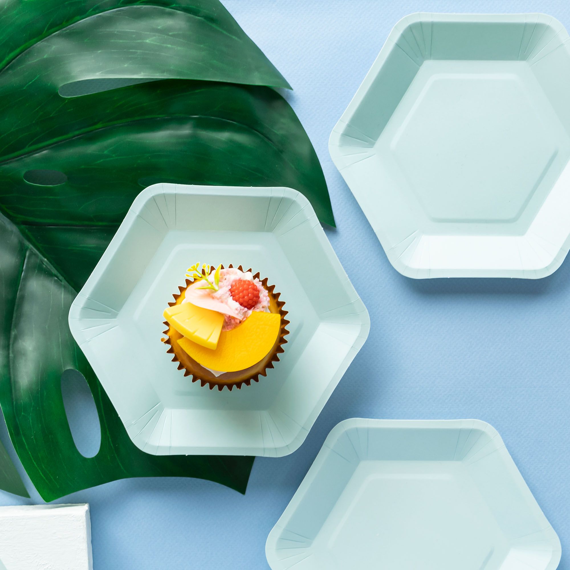 Sea Mist Green Hexagon-shaped Paper Plate - Green Hexagon Cake Plate ...