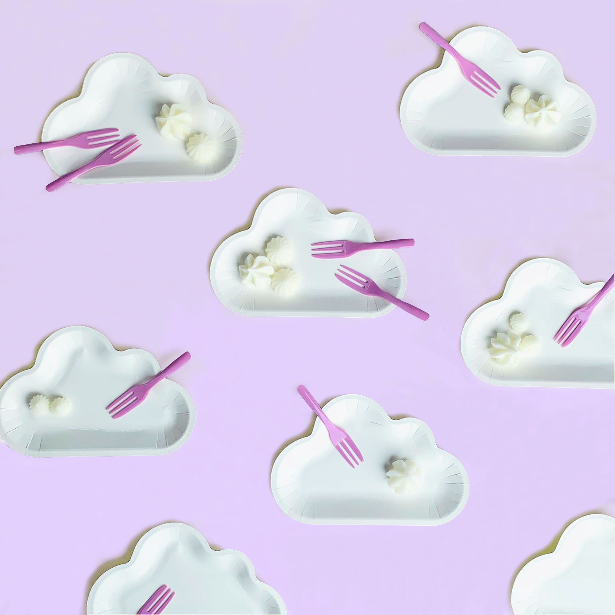 Party Plate With Cloud Shape - White Color Cute Cake Plate | Made in ...