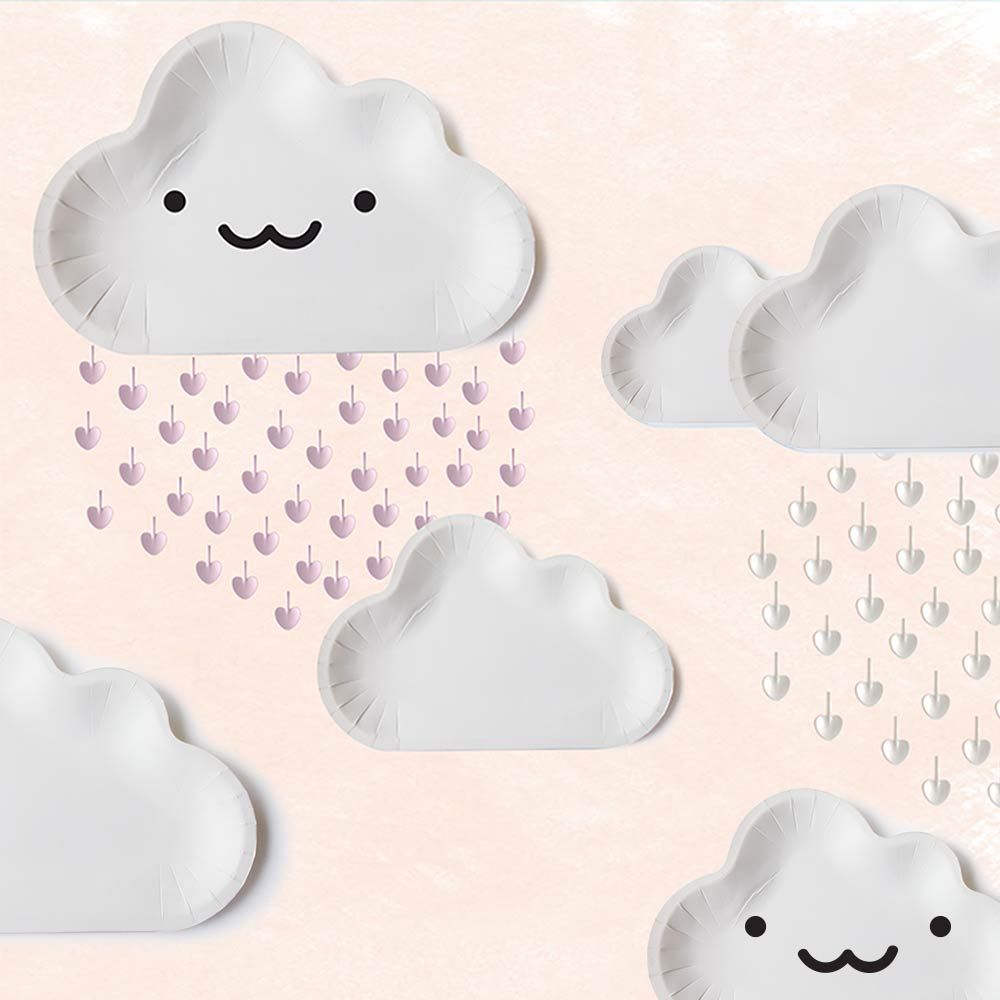 Party Plate With Cloud Shape - White Color Cute Cake Plate | Made in ...