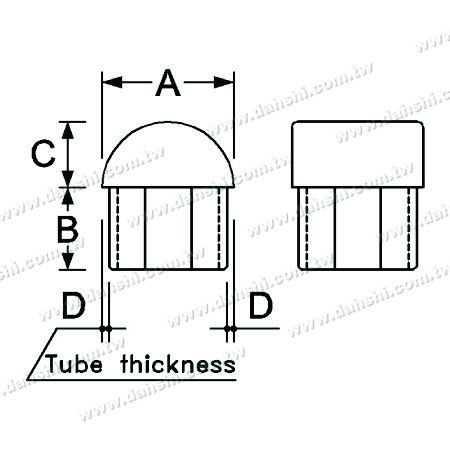 S.S. Square Tube Dome Top End Cap - Stainless Steel Square Tube Dome ...