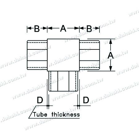 S.S. Square Tube Internal T Connector - Stainless Steel Square Tube ...
