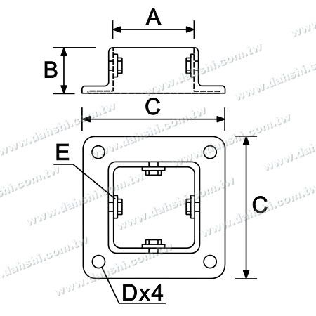 S.S. Square Post Base - Screw Expose - Stainless Steel Square Post Base ...