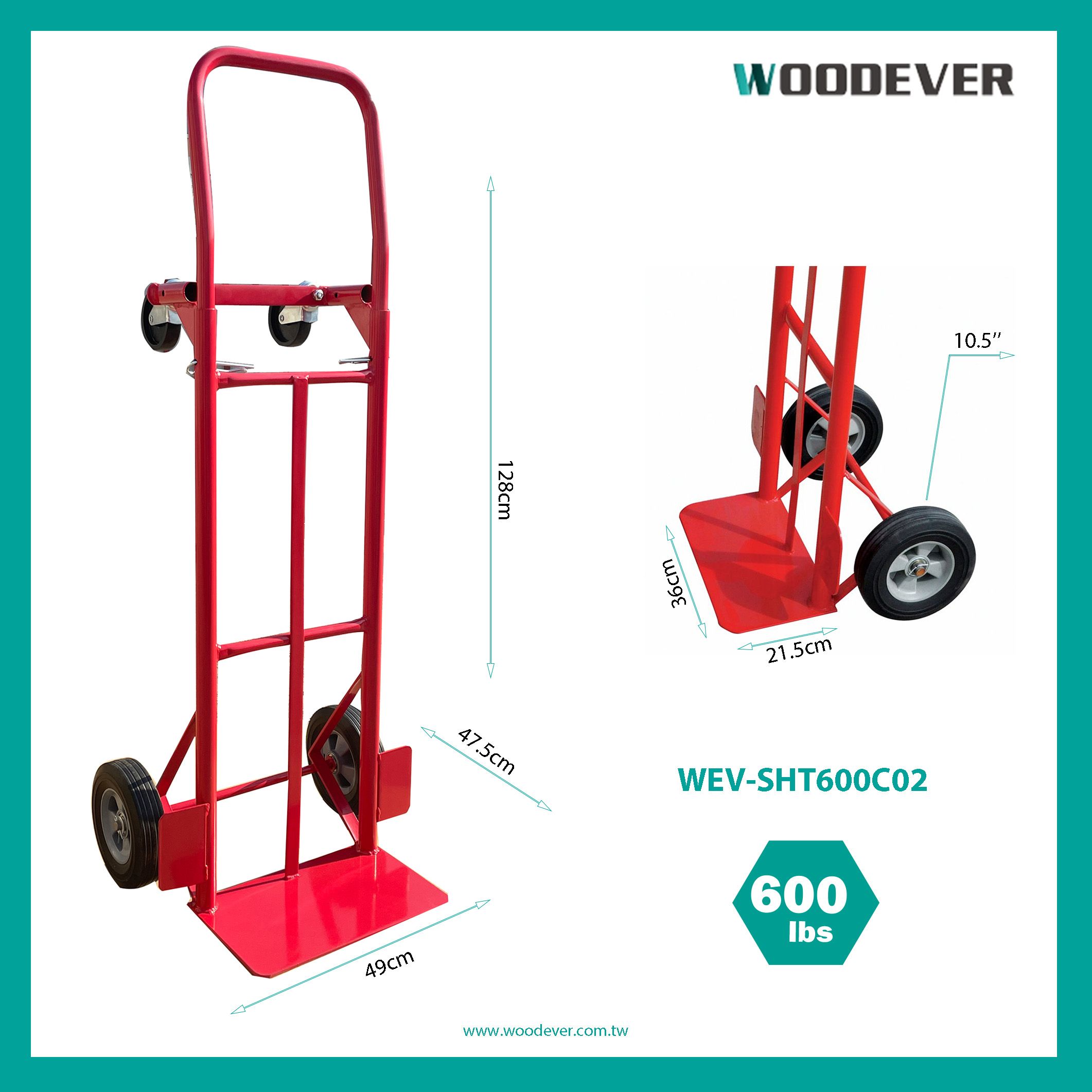 Multi-position Steel Sack Truck Trolley with Puncture Proof Tires ...