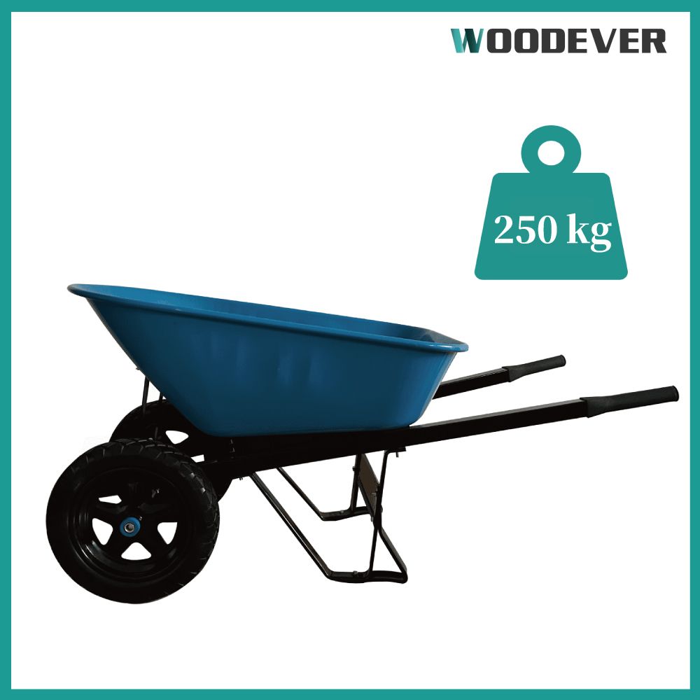 Heavy-Duty Dual-Wheel Wheelbarrow with Double Handles and All-Terrain ...