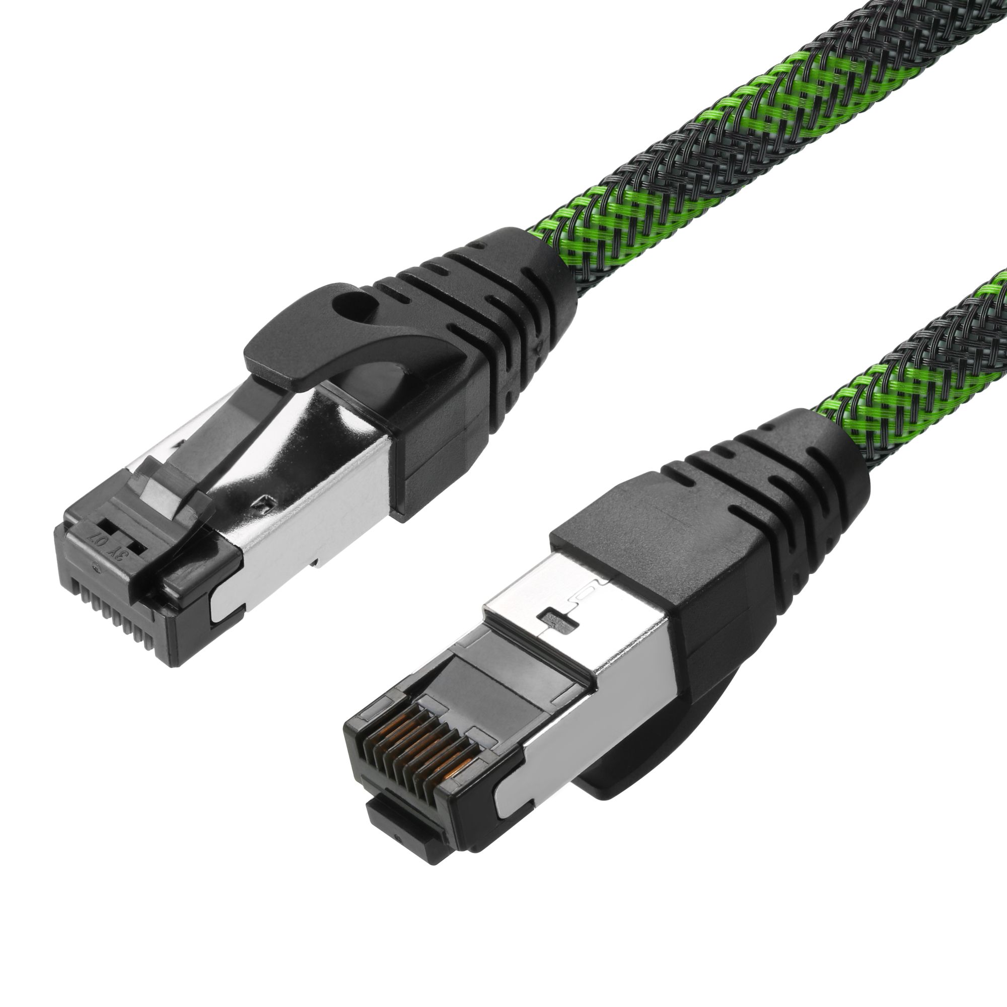 RJ45 Cat8 Shielded Foiled 26 AWG Patch Cable with Braided Jacket ...
