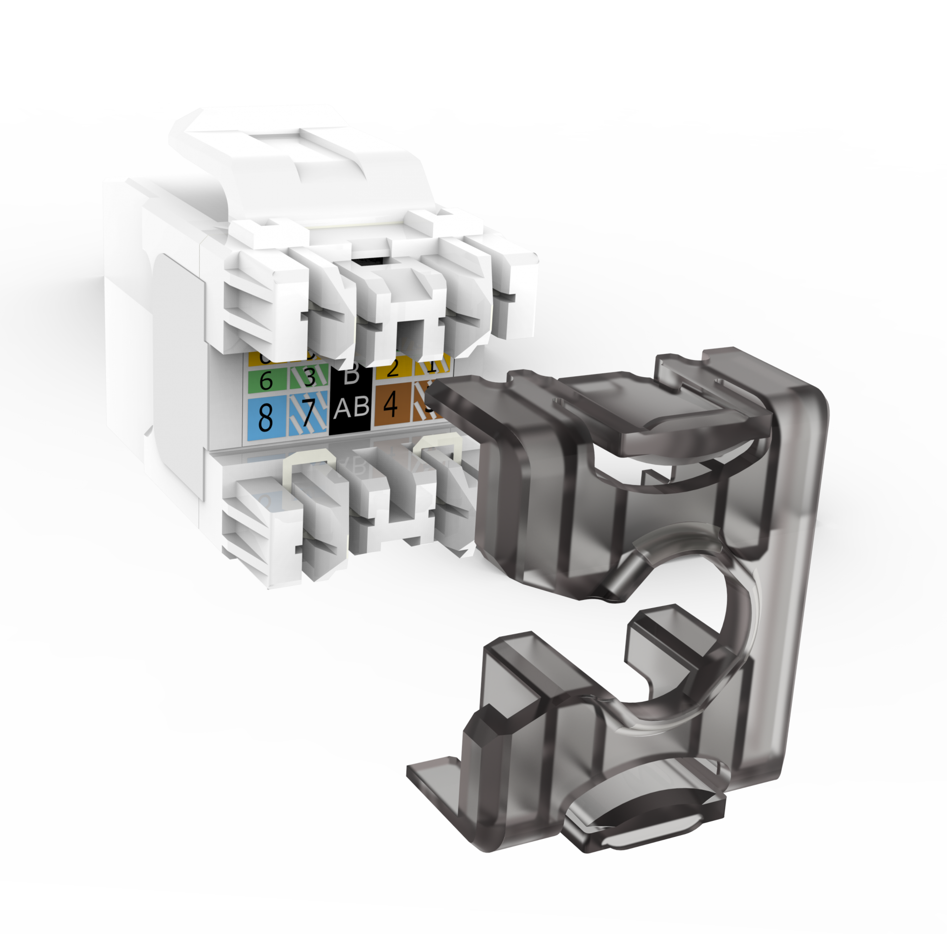 Cat6 UTP 180 Degree 110 Punch Down RJ45 Network Jack with Color ...