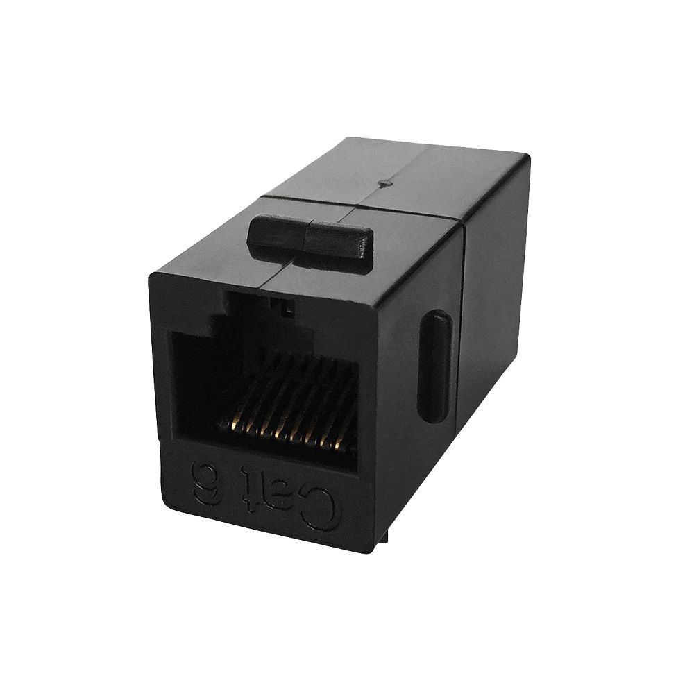 Cat6 UTP 180 Degree Ethernet Extender Black Colored Coupler ...