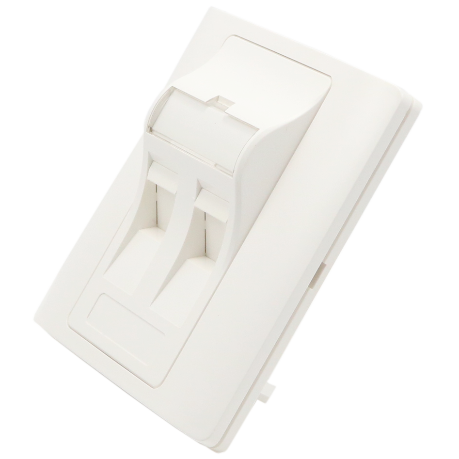 2 Port British Angled Keystone Wall Plate With Shutter | Innovative ...