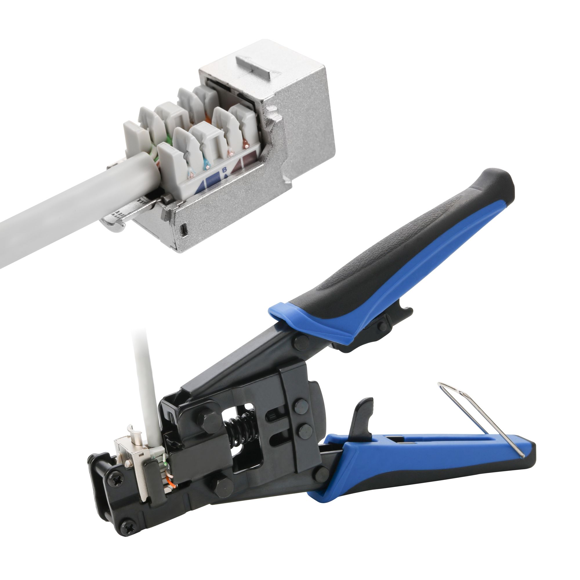 90 Degree 110 Punch Down Cat6 STP Internet Female Jack | Innovative ...