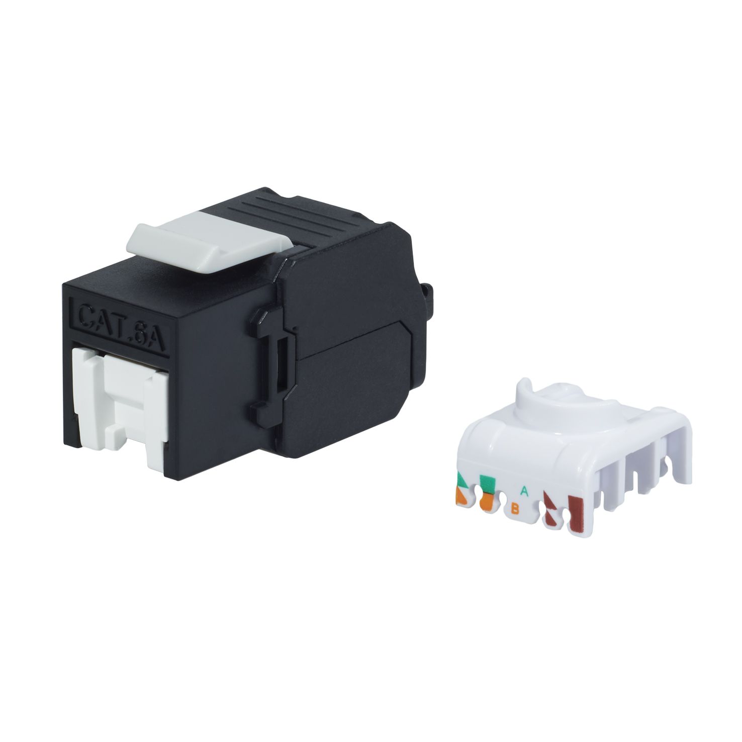 Category 6A Unshielded Toolless Black RJ45 Keystone Jack With Shutter ...