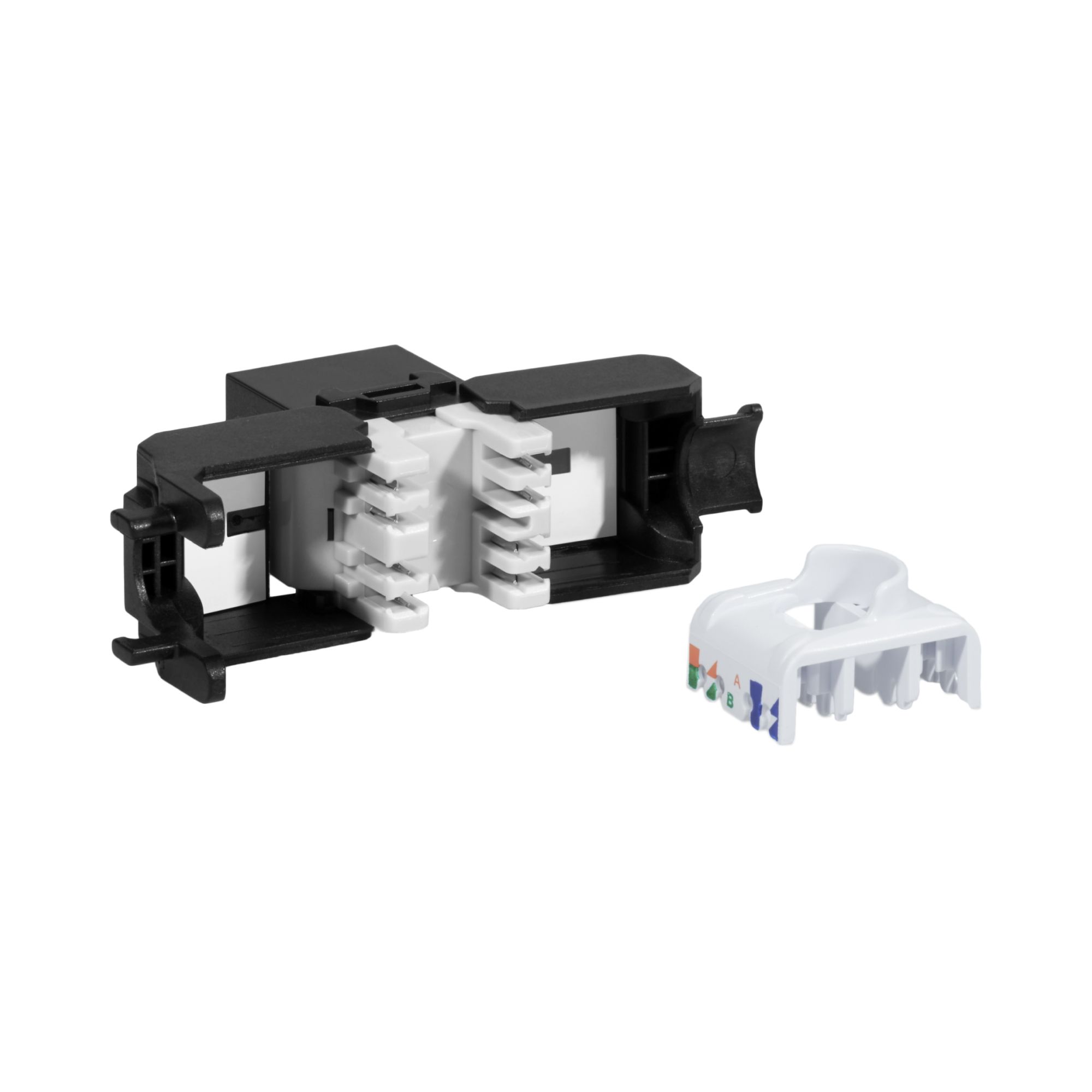 Cat6A UTP Toolless 180 Degree Shuttered RJ45 Black Ethernet Jack ...