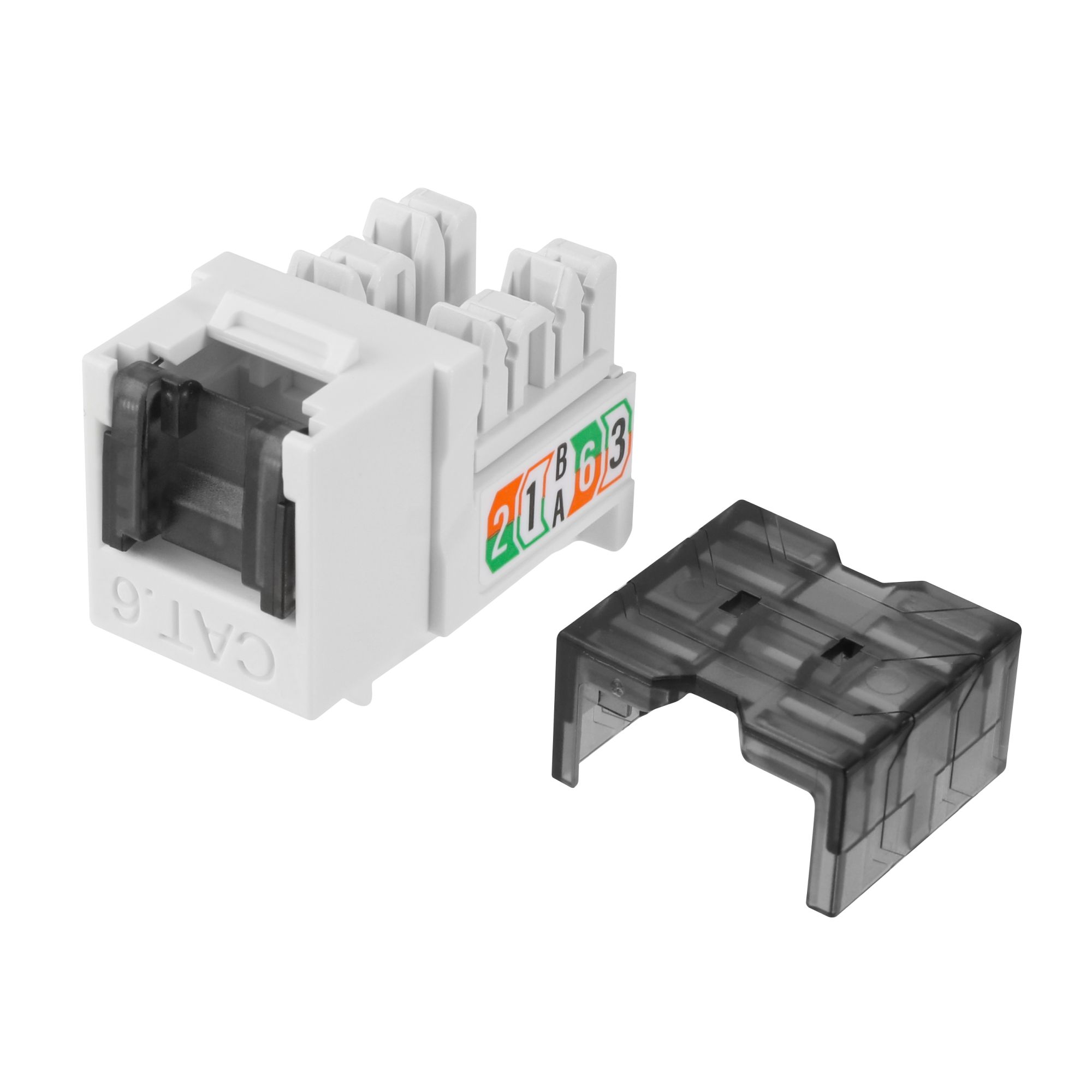 Category 6 Unshielded 90 Degree 110 Punch Down RJ45 Keystone Connector ...