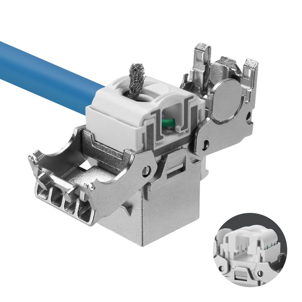 RJ45 Cat6A / Cat6 Shielded 3 Cable Entry Ethernet Jack with Shutter ...