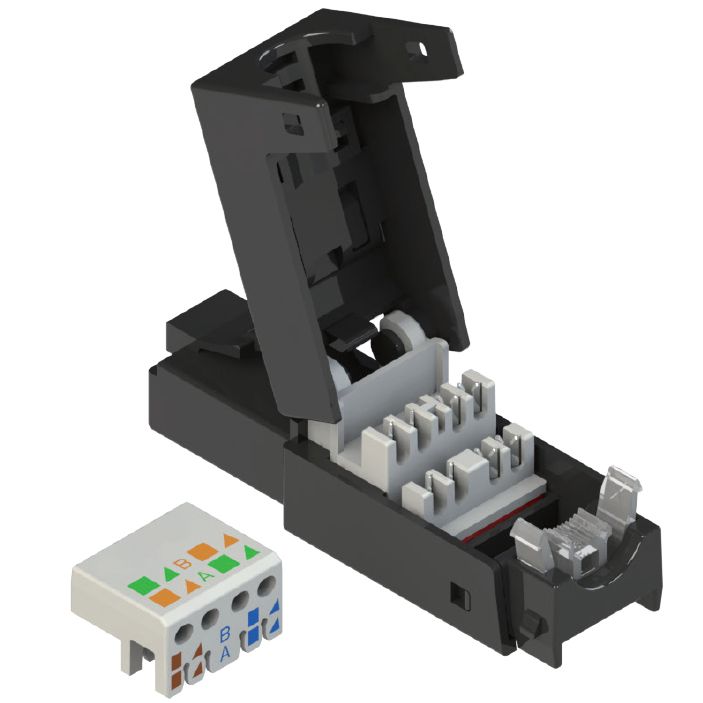 Cat6 Unshielded Twisted Pair Black Toolless 8P8C RJ45 Field Term Plug ...