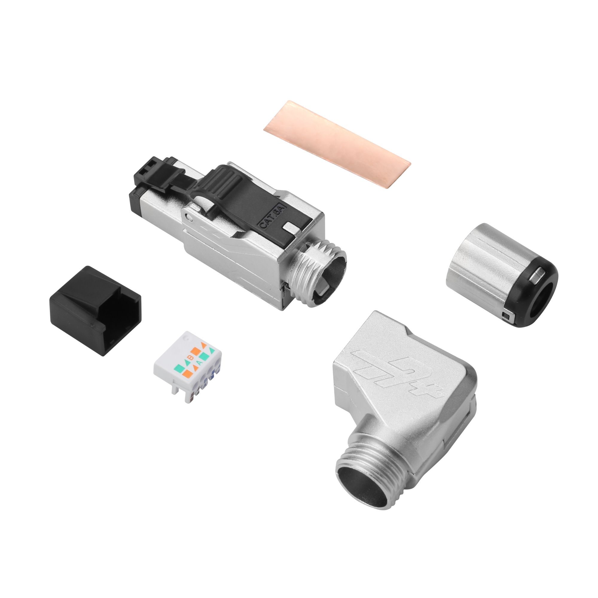 Cat6A Field Term Plug with Shielding for 5 Direction Cable Routing ...