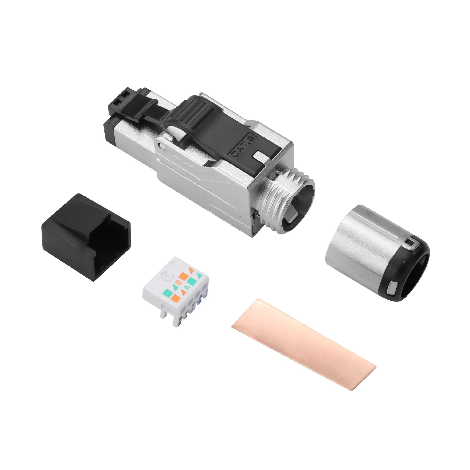 RJ45 Cat8 Shielded Toolless Short Field Term 8P8C Connector ...