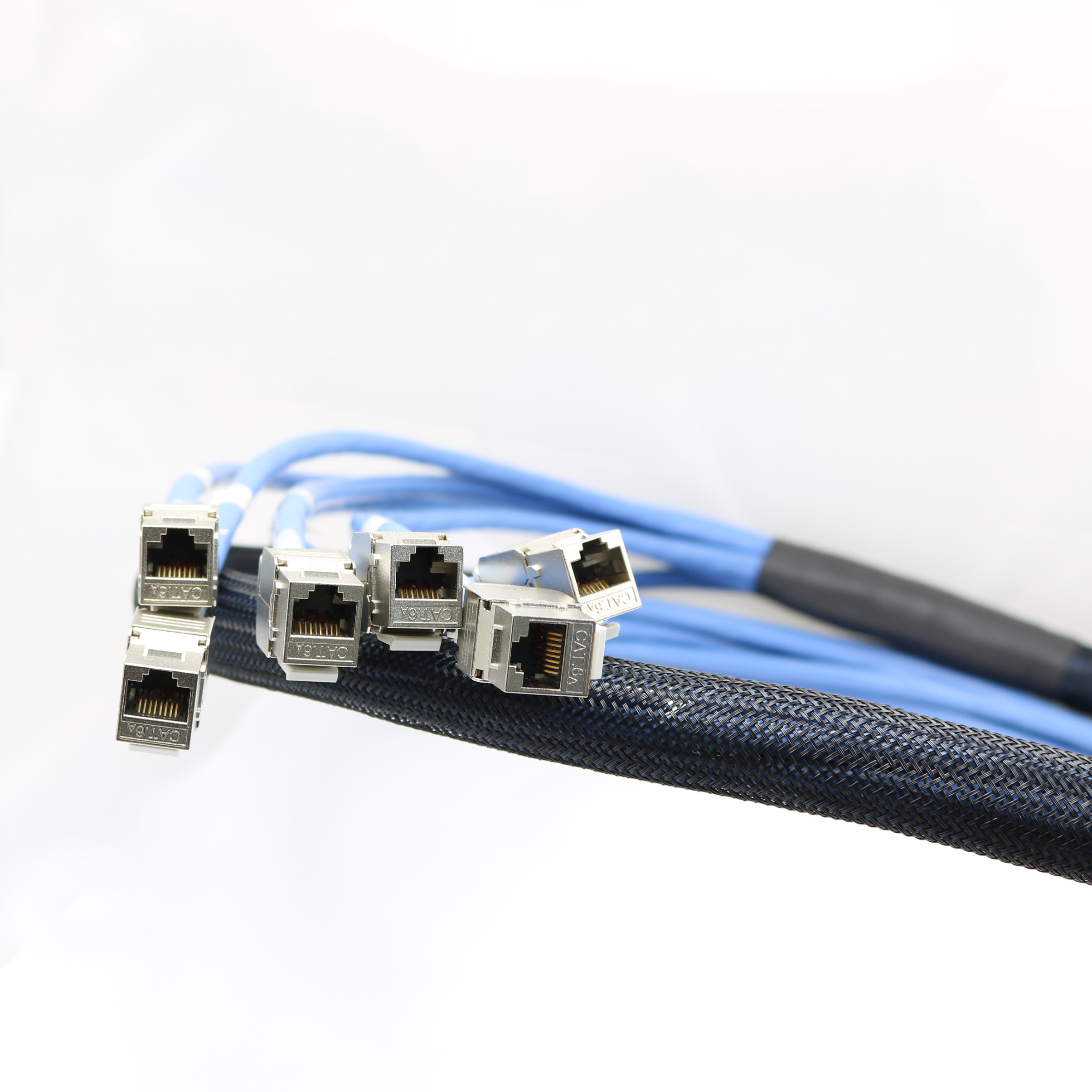 Conjunto de troncos de 6 puertos Cable de alambres sólidos Cat6A SFTP ...