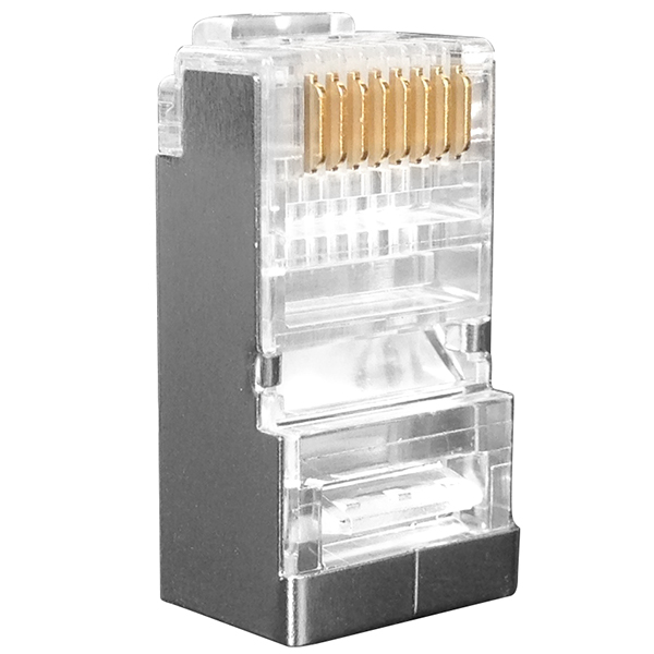 Cat6 Shielded 8P8C RJ45 Connector with 3 Prong Contact Blade and Insert ...