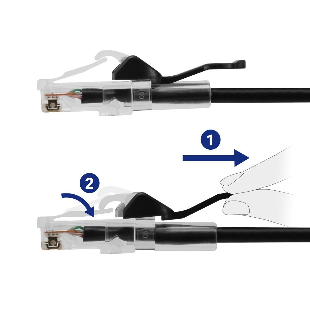 Cat6 28AWG Slim RJ45 Patch Cable With Long Latch For Easy Removal ...