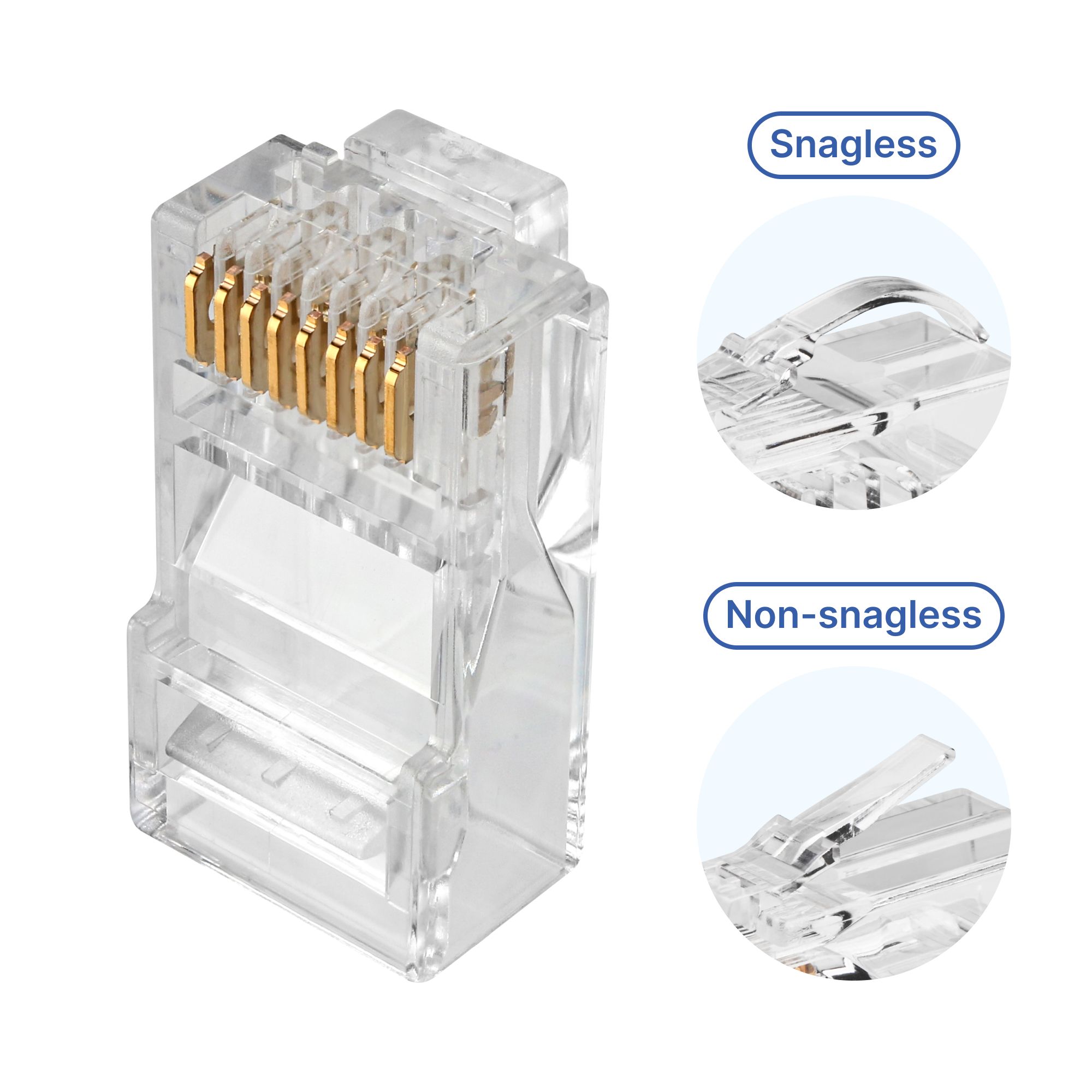 Cat6 UTP STP 8P8C RJ45 Pass Through Connector With Strain Latch ...